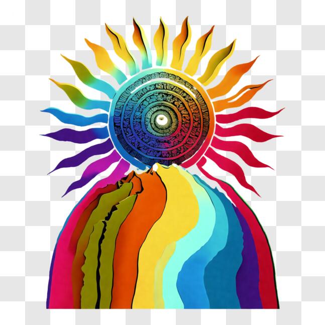 Download Colorful Sun Illustration with Symbolism PNGs Online ...