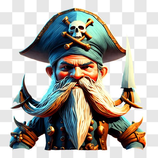 Download Cartoon Pirate Character with Swords and Skulls PNGs Online ...