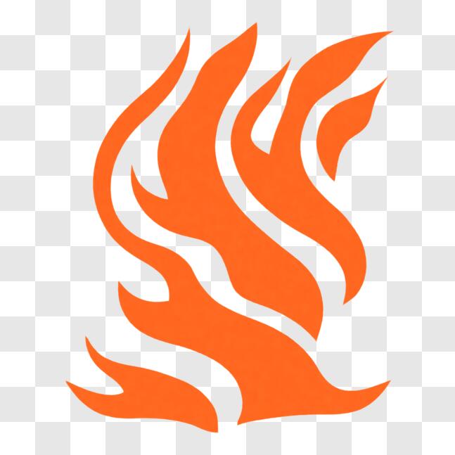 Download Abstract Orange Flame Symbol on Black Background PNGs Online ...