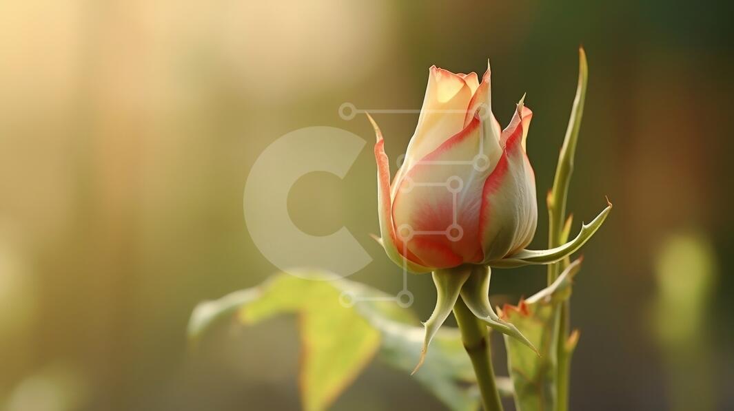 Close-up of a Developing Pink Rose Bud stock photo | Creative Fabrica