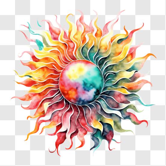 Download Bright and Colorful Sun Art PNGs Online - Creative Fabrica