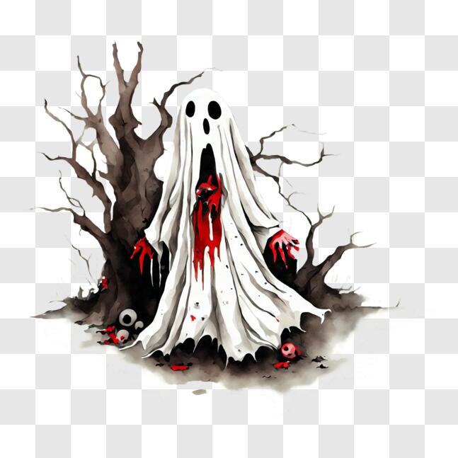Download Spooky Halloween Ghost in an Open Field PNGs Online - Creative ...