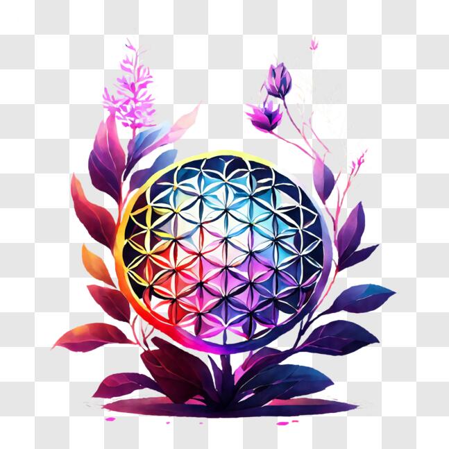 Télécharger Symbole stylisé de la Fleur de Vie - Art Abstrait PNG En ...