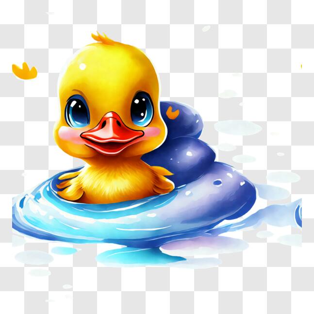 Download Two Yellow Ducks Swimming in a Pool of Bubbles PNGs Online ...