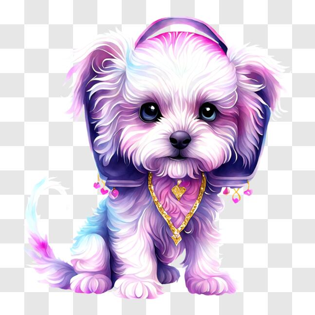 Download Cute Dog with Fairy Tale Accessories PNGs Online - Creative ...
