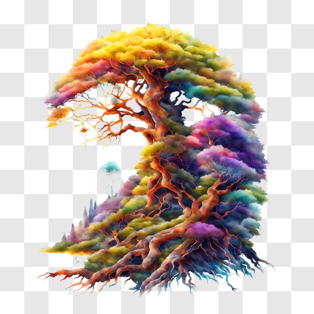 Download Colorful Tree with Upside-Down Pyramid Roots PNGs Online ...