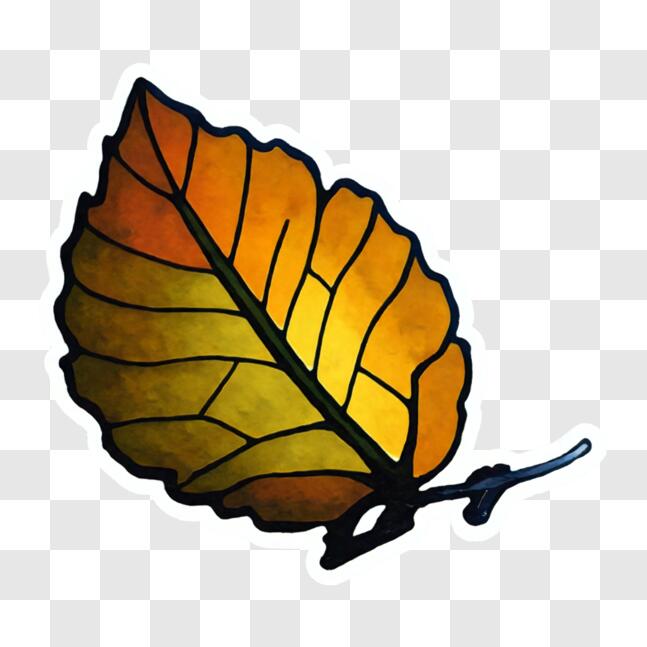 Download Autumn Leaf Sticker on Black Background PNGs Online - Creative ...