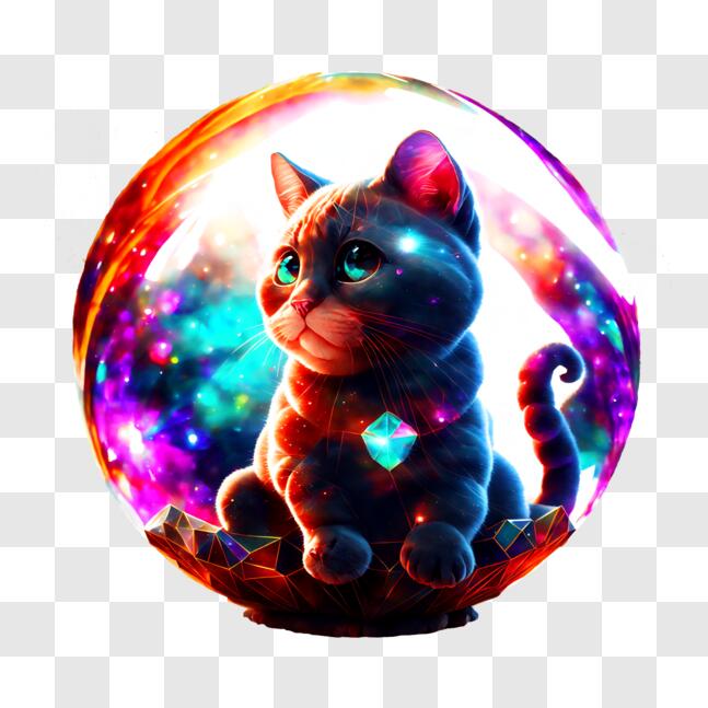 Download Cat in Crystal Ball PNGs Online - Creative Fabrica