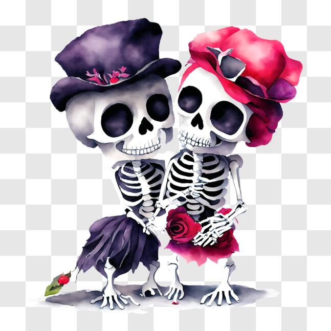 Download Skeleton couple in love on Halloween PNGs Online - Creative ...