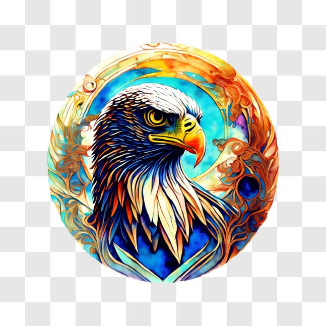 Download Abstract Eagle Painting in a Circular Frame PNGs Online ...