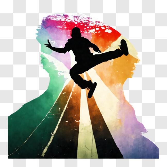 Download Impressive Kick-Dancing Move Silhouette PNGs Online - Creative ...
