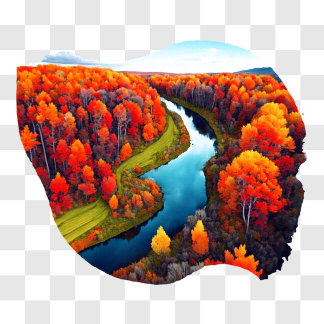 Download Autumn Forest Painting with Vibrant Fall Colors PNGs Online ...