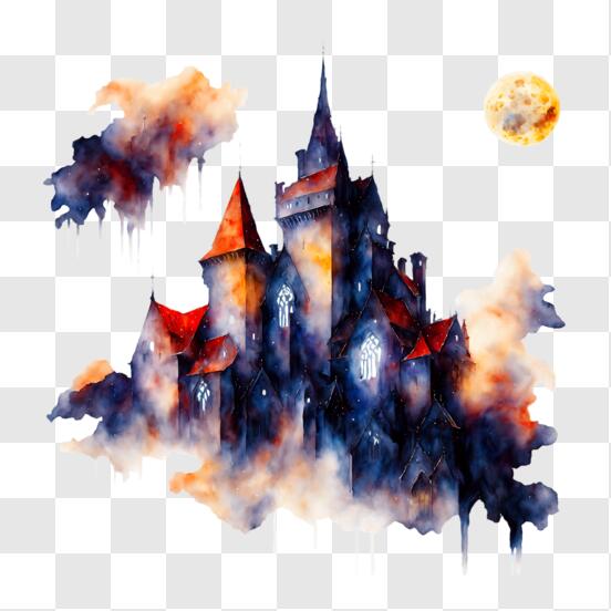 Download Watercolor Illustration of a Castle PNGs Online - Creative Fabrica