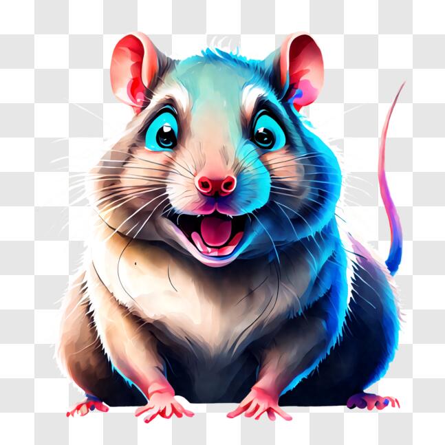 Download Happy Cartoon Rat with Open Mouth and Wide Eyes PNGs Online ...