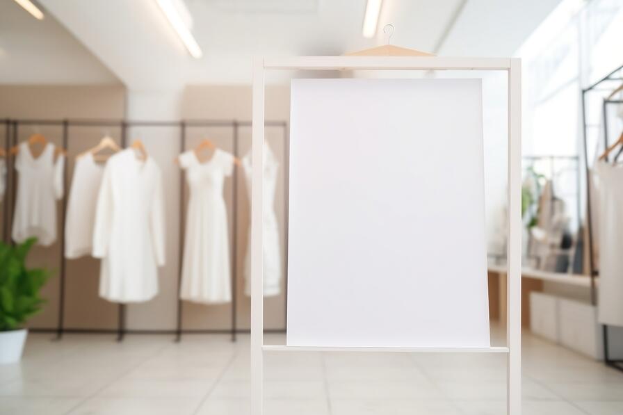 Download Empty Display Stand with Dresses in a Retail Store Mockups ...