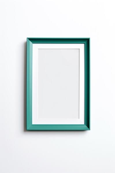 Download Teal Frame with White Background Hanging on Wall Mockups ...