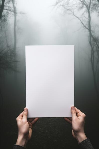 Download Blank Sheet of Paper in Misty Forest Mockups Online - Creative ...