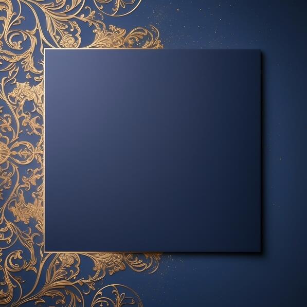 Download Blue and Gold Ornate Background with Empty Square Frame ...