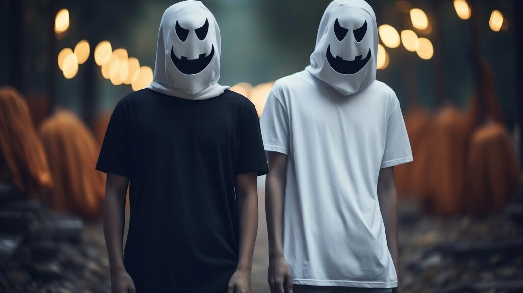 Download Jack-o-Lanterns Celebrating Halloween in a Dark Forest Mockups ...