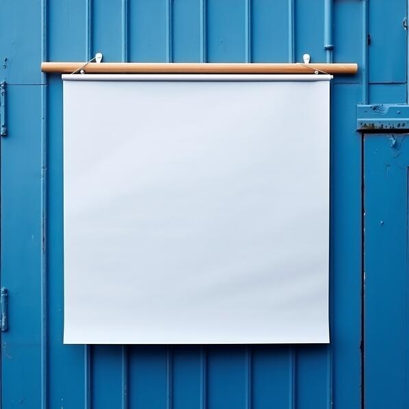 Download Blank Poster on Blue Building Wall Mockups Online - Creative ...