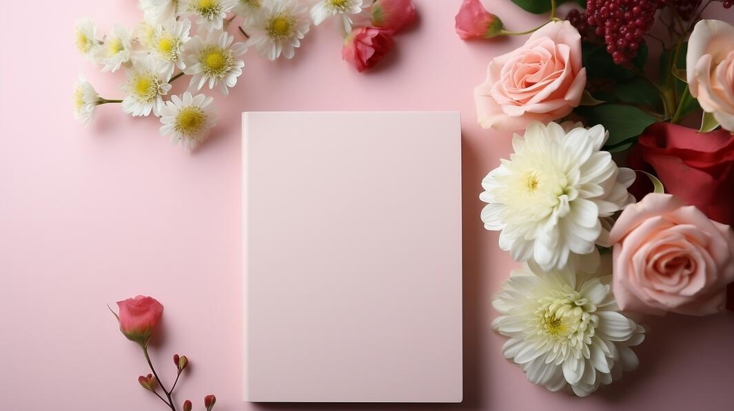 Download Pink Card with White and Pink Flowers Mockups Online ...