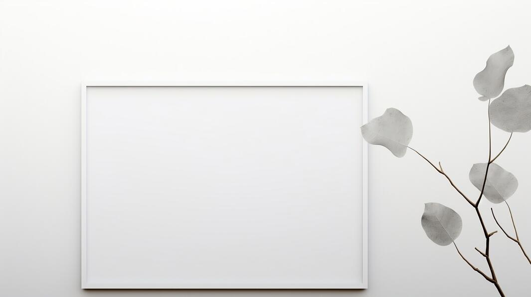 Download Minimalistic Wall-mounted Frame with Leaf Branch Mockups ...
