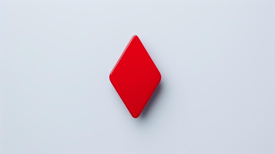 Download Red Diamond-Shaped Button on White Background Mockups Online ...