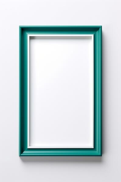Download Empty Teal Frame on White Wall Mockups Online - Creative Fabrica