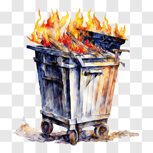 Download Burning Trash Can Artwork PNGs Online - Creative Fabrica