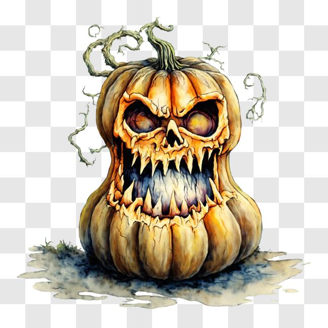 Download Creepy and Scary Pumpkin for Halloween PNGs Online - Creative ...