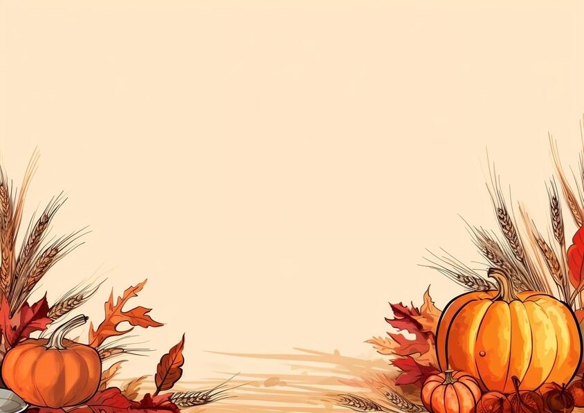 Download Autumn Harvest Background with Pumpkins, Corn, Wheat, and ...