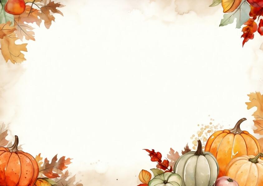 Download Autumn Watercolor Background with Pumpkins and Leaves ...