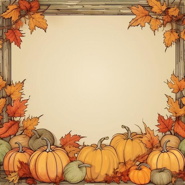 Download Wooden Frame with Pumpkins and Autumn Leaves Backgrounds ...