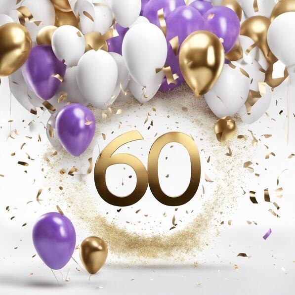 Download 60th Birthday Celebration with Balloons and Confetti ...