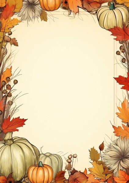 Download Autumn-themed Frame with Pumpkins, Leaves, and Acorns ...