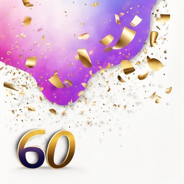 Download 60th Birthday Celebration with Gold and Purple Confetti ...