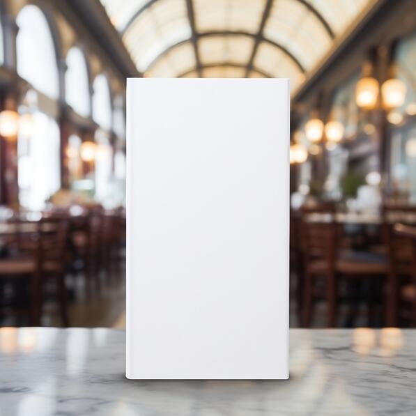 Download Blank Menu Book on Elegant Marble Table in Restaurant Mockups ...