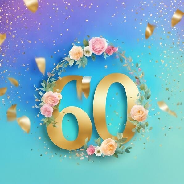 Download 60th Birthday Celebration with Flowers and Confetti ...