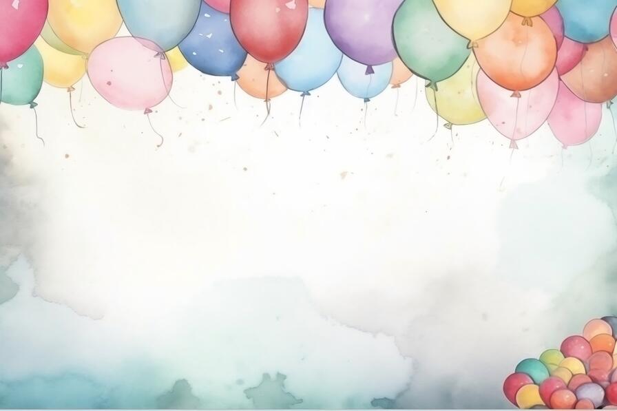 Download Colorful Balloons on Watercolor Background Backgrounds Online ...