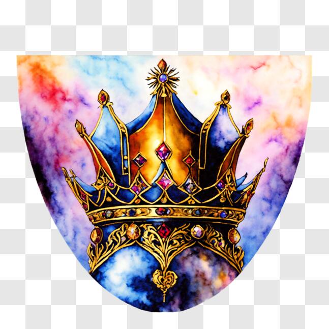 Download Colorful Crown Background Painting PNGs Online - Creative Fabrica