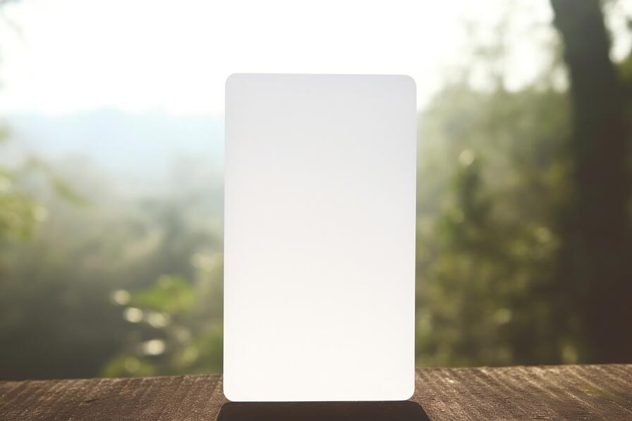 Download White Square Object on Outdoor Table in Forest Mockups Online ...