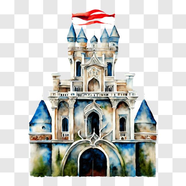 Download Elaborate Castle Watercolor Painting PNGs Online - Creative ...