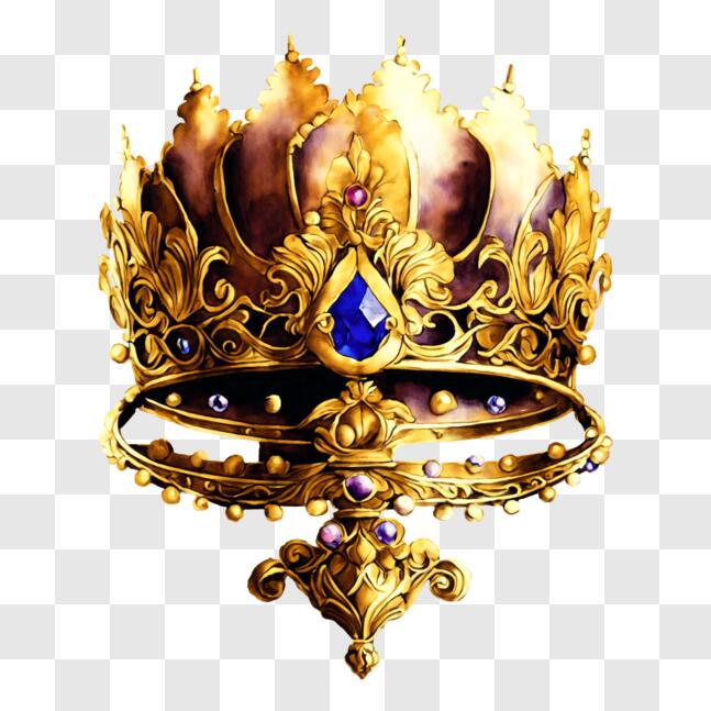Download Ancient/Medieval Crown with Blue Gemstones PNGs Online ...