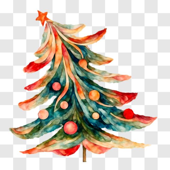 Download Watercolor Christmas Tree with Ornaments PNGs Online ...