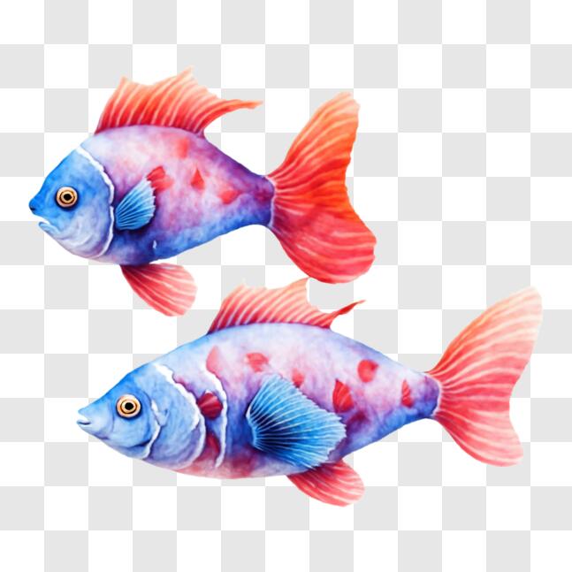 Download Colorful Fish Art on Black Background PNGs Online - Creative ...