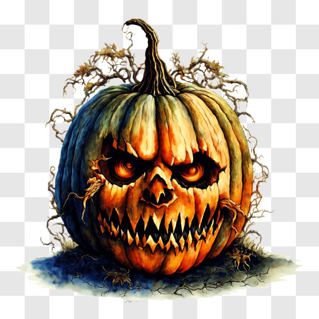 Download Angry-faced Halloween Pumpkin Decoration PNGs Online ...