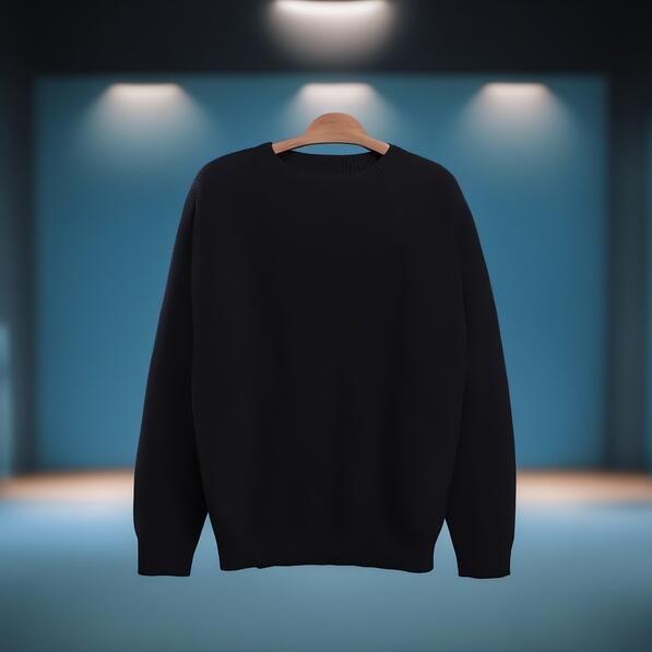 Download Black Sweater Hanging on Hanger in Empty Room with Blue ...