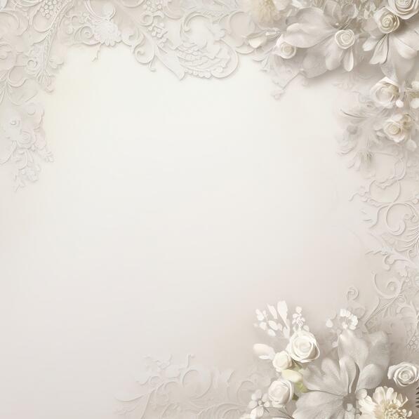 Download White Flower and Lace Decoration on a White Background ...