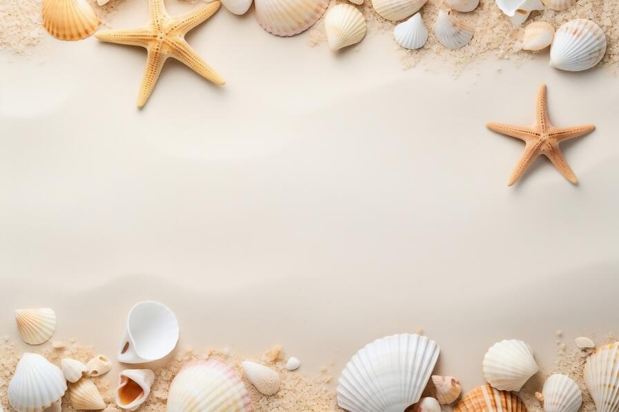 Download Seashell and Starfish White Background Backgrounds Online ...