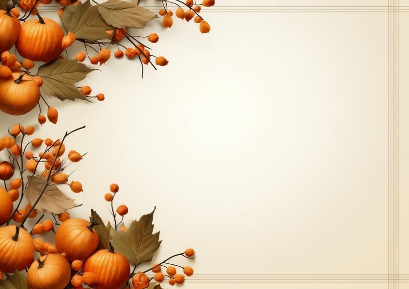 Download Autumn-themed Background with Pumpkins, Berries, and Leaves ...